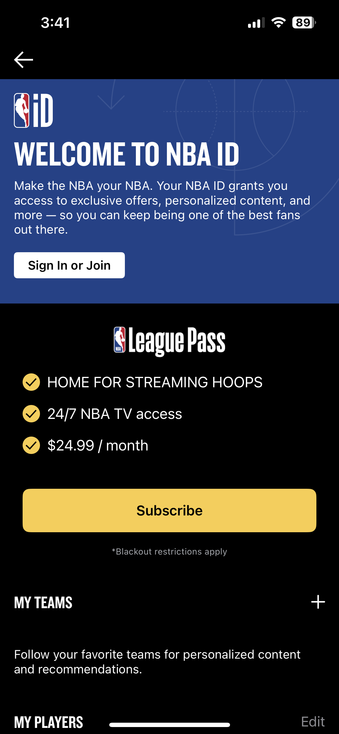 Logging in to your NBA ID on the NBA App – NBA Help Center
